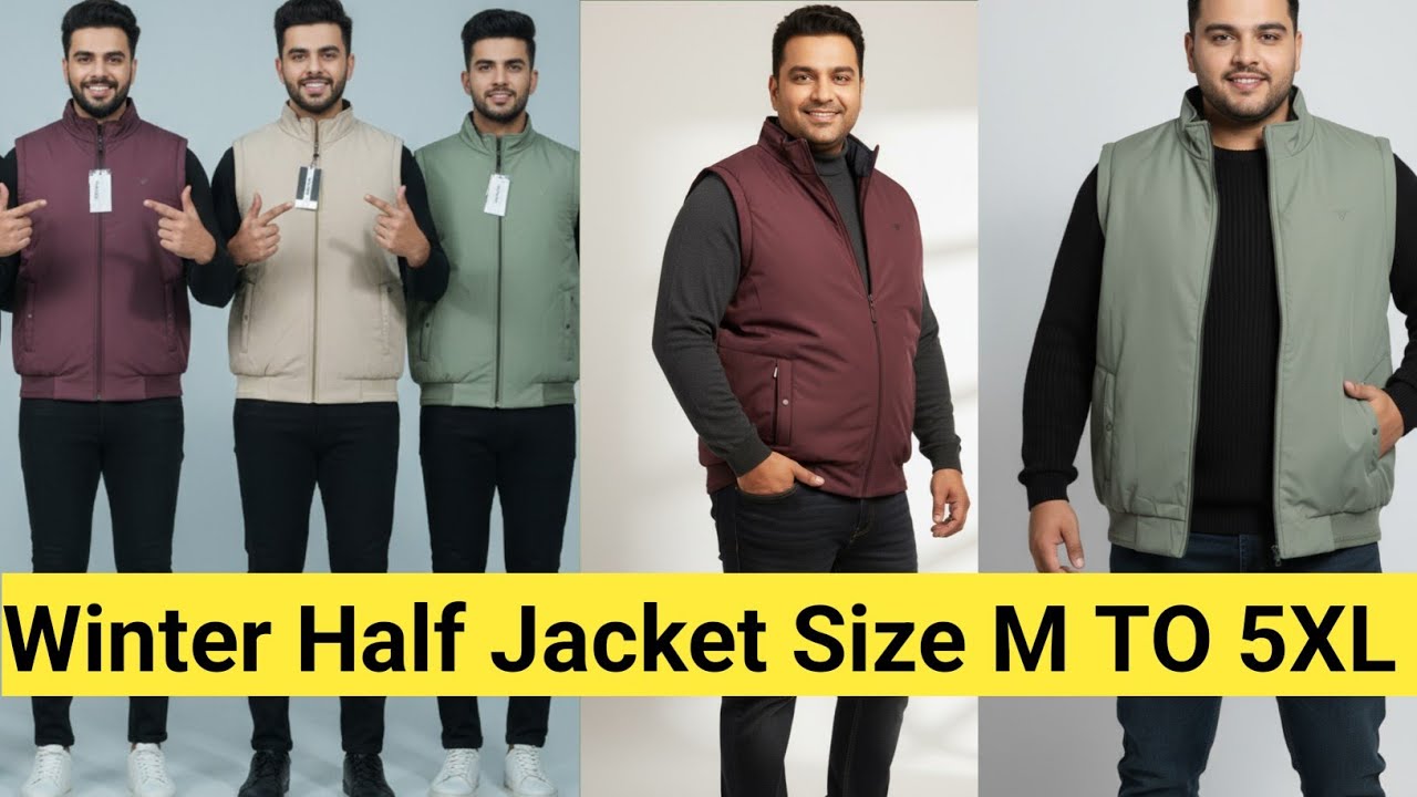 Winter Half Jacket for Men | Plus Size 3XL 4XL 5XL | Trending ...