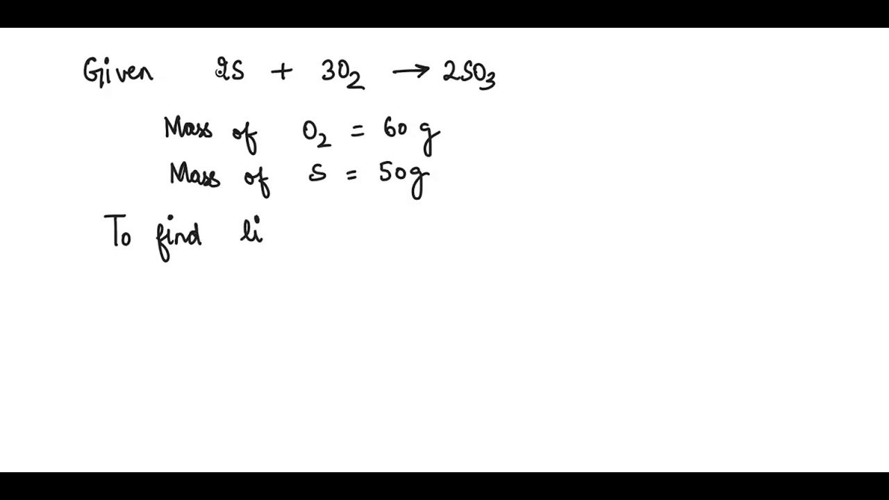 Part 1 of 2: 60.0g O and 50.0g S are reacted according to the equation ...