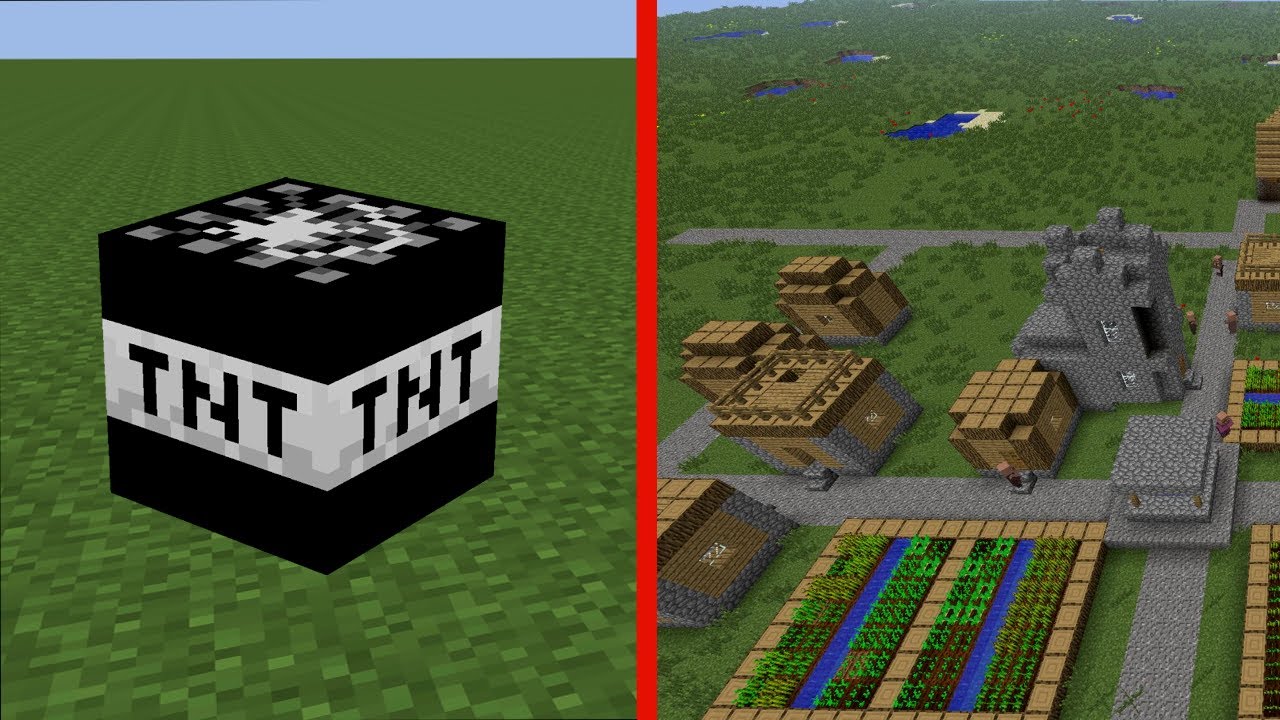 500 x TNT VS Village in Minecraft! Minecraft experiment with TNT - YouTube