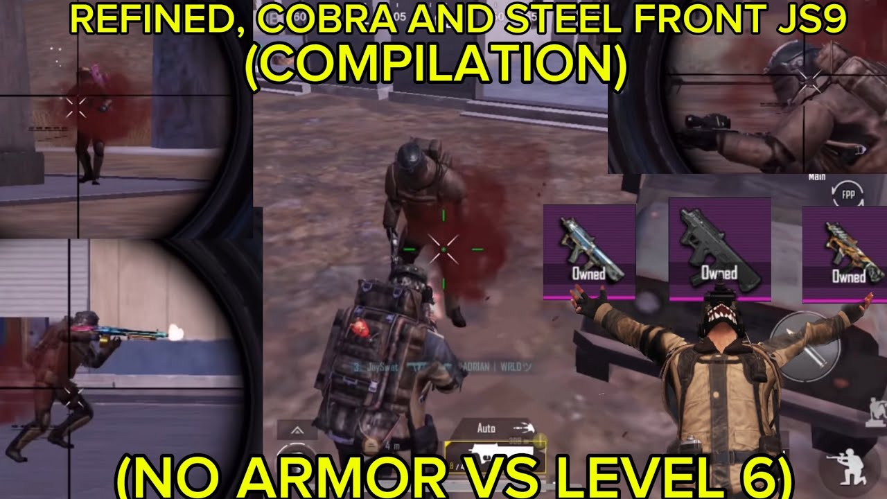 PUBG:Refined, Steel Front & Cobra JS9 (No Armor VS Level 6) In Metro ...