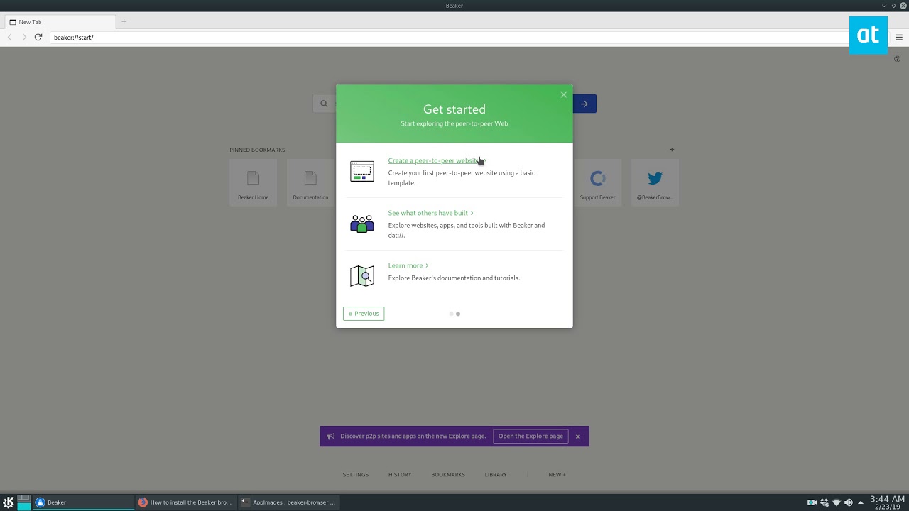 How to install the Beaker browser on Linux - YouTube