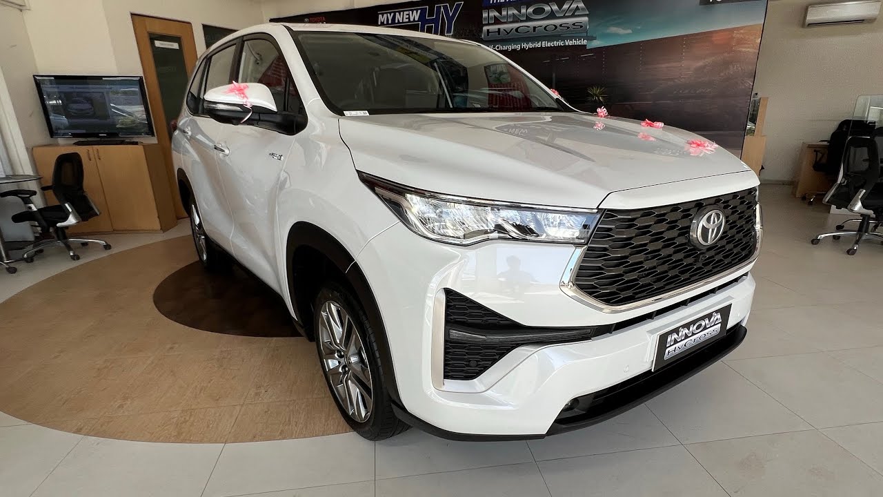 Toyota innova hycross 2023 zx variant hybrid white colour price starts ...