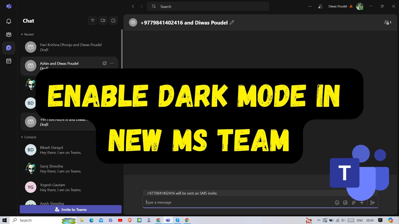 How to Enable Dark Mode in the New Microsoft Teams | Quick Tutorial ...