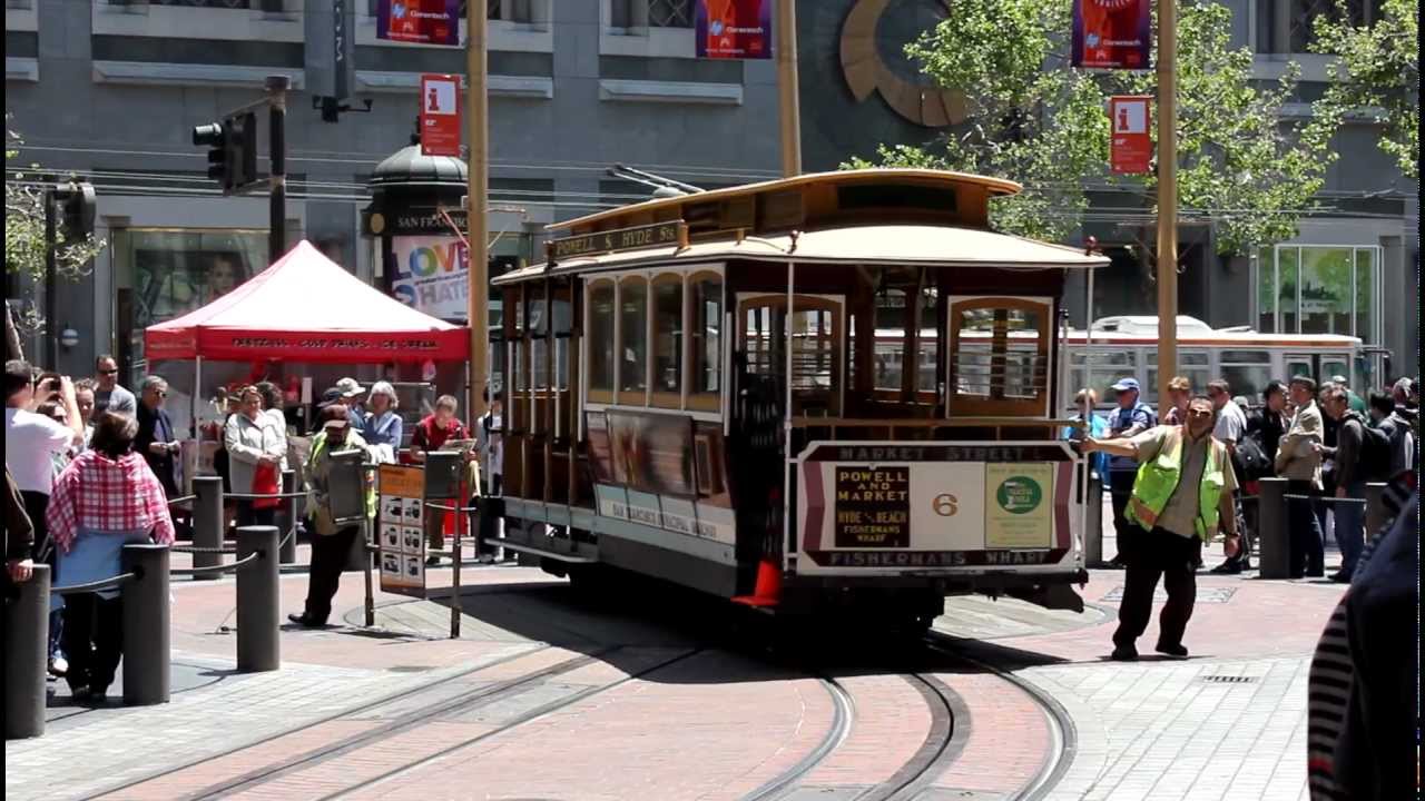 San Francisco Cable Car Turntable in Action - YouTube
