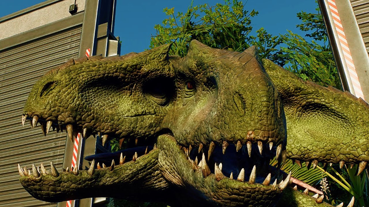 The three headed Indominus Rex is fighting the T.rex - YouTube