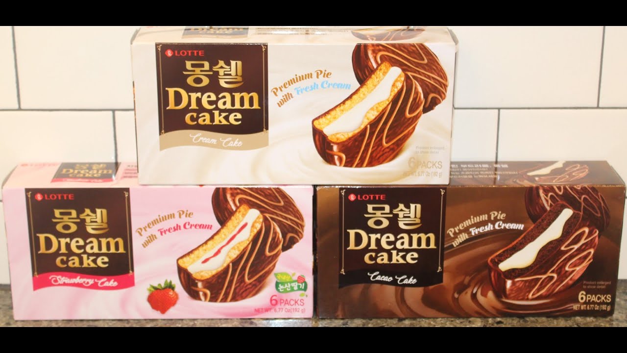 LOTTE Dream Cake: Cream Cake, Strawberry Cake & Cacao Cake Review - YouTube