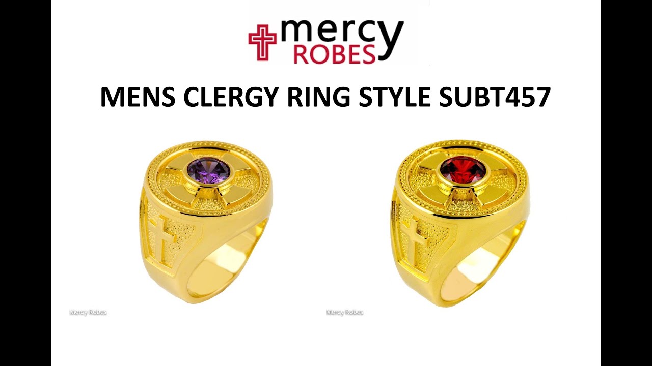 MENS CLERGY RING STYLE SUBT457 (GOLD PURPLE/GOLD RED) - YouTube