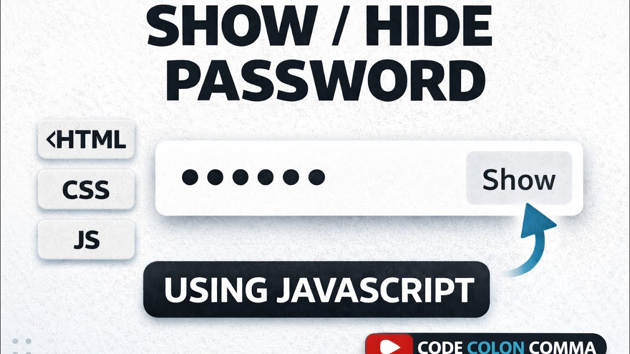 Password Show/Hide Feature 🔒👁️ | Web Dev Project | HTML CSS JS - YouTube