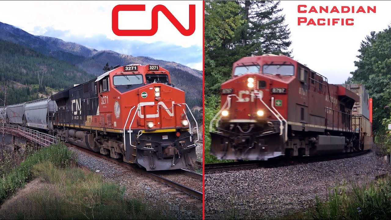 CN Grain Train Crosses Cisco Bridges, and CP Priority Intermodal Thru ...