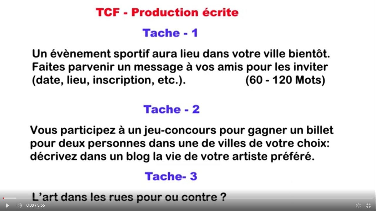 TCF production ecrite task 1, task, 2, task 3 #learnfrench # ...