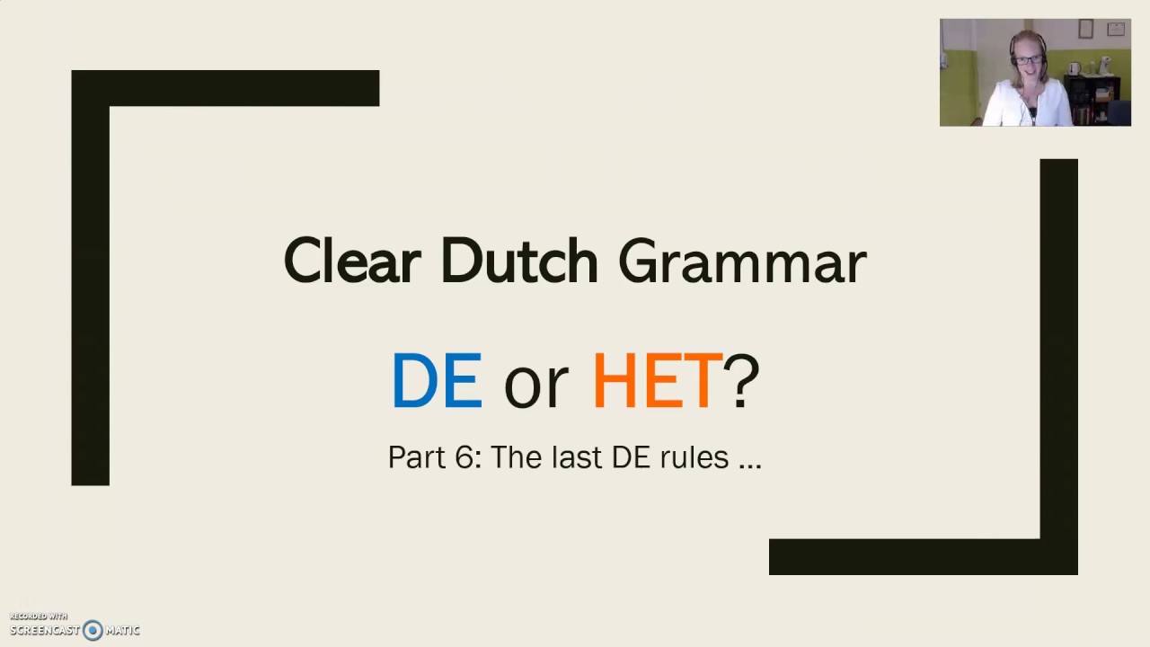 Dutch Articles DE or HET 5 - YouTube