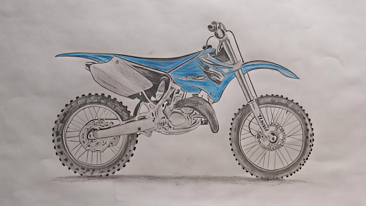 How to Draw a Dirt Bike Easy step by step - YouTube