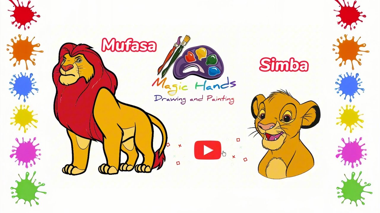How to Draw The Lion King Mufasa for kids | How to Draw and Color ...