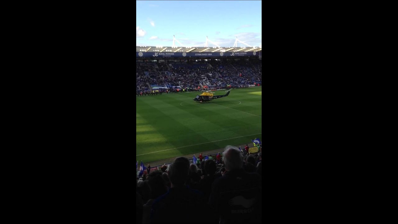 Helicopter Lands on Football Pitch! - YouTube