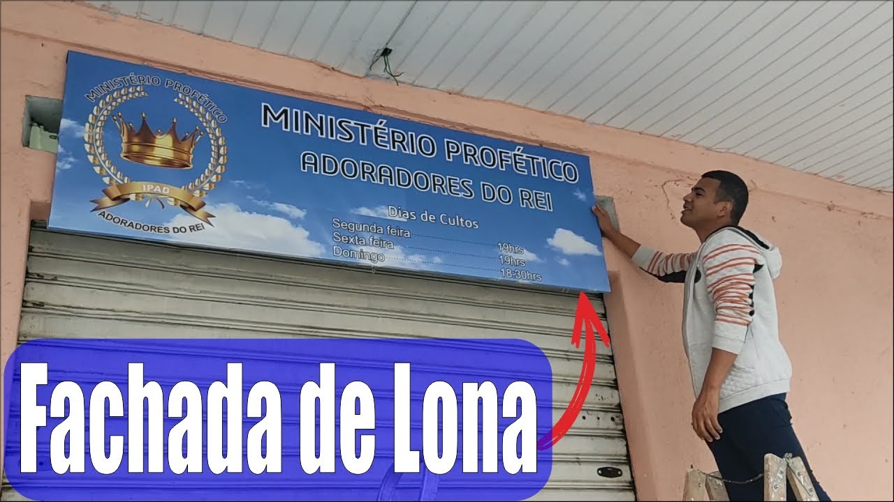 FACHADA ou BANNER EM LONA E PAINÉL METALICO (Metalon) Fácil de Fazer e ...