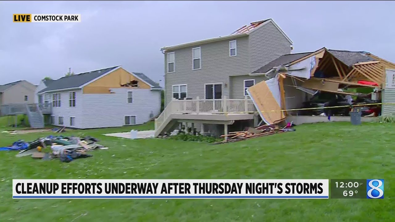 Tornado or straight-line winds? NWS surveys storm damage - YouTube