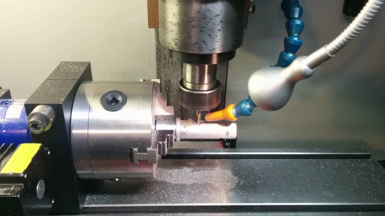 Emco PC Mill 55 Mach3 4th axis - YouTube