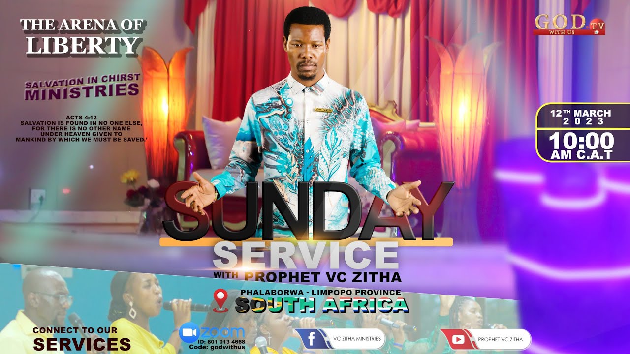 SUNDAY LIVE SERVICE WITH PROPHET VC ZITHA 12TH MARCH 2023 - YouTube