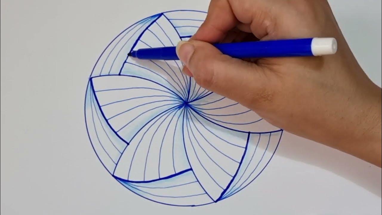 3d art - 3d line illusion drawing - optical illusions draw - zentangle ...