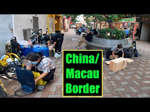 [4K] Walking Macau: China/Macau Border: 關閘廣場 Praça das Portas do Cerco ...