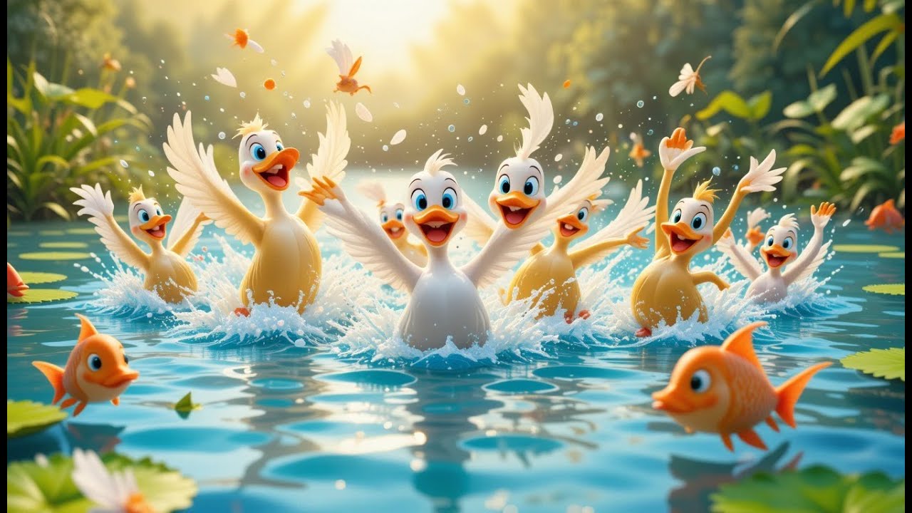 Ducks Go Quack and Fish Go Swish Rhyme Song | Popular Nursery Rhyme ...