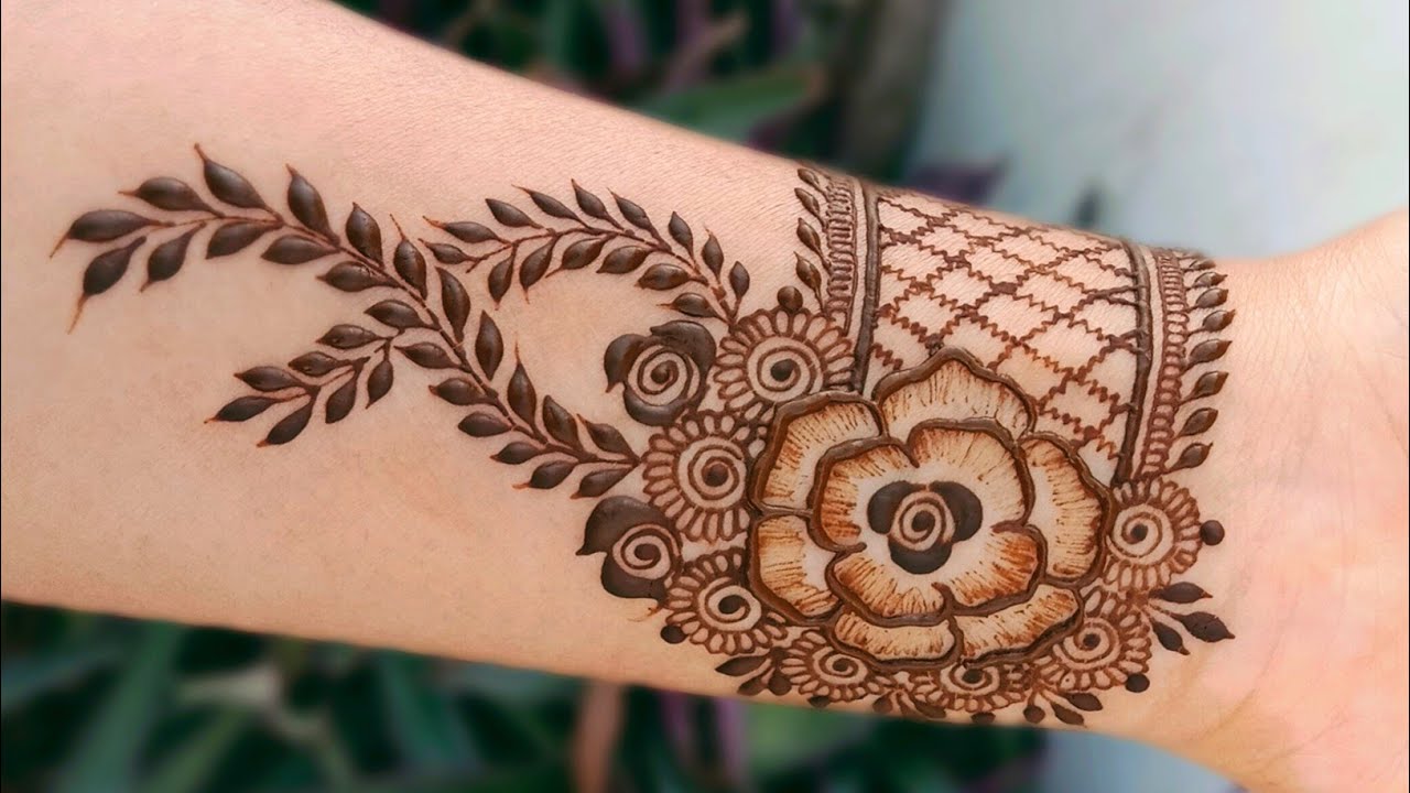 Easy Rose/gulab arabic mehndi design for hands || gulab mehndi design ...