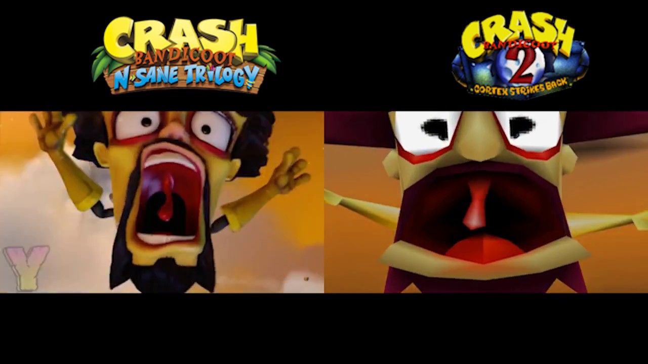Crash Bandicoot 1, 2, & 3 intro comparions - YouTube