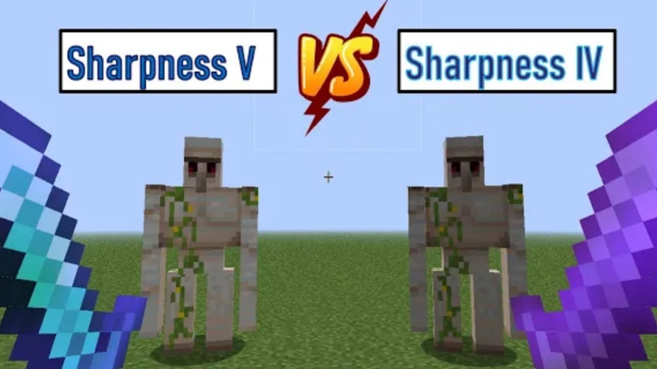 Minecraft Sharpness V Diamond Sword VS Sharpness IV Netherite Sword ...