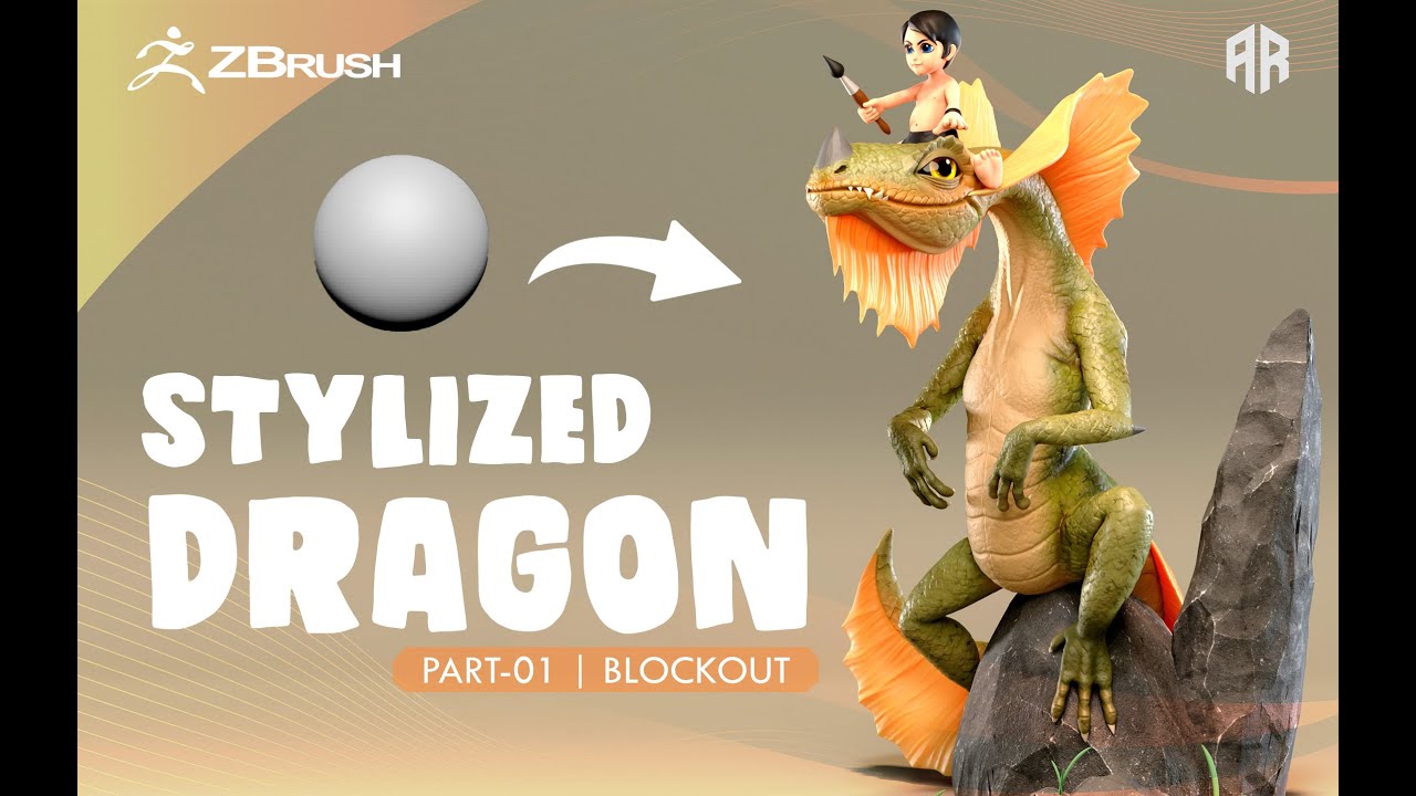 Stylized Dragon Blockout Part 01 - YouTube