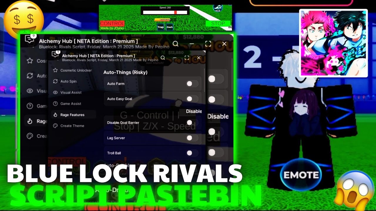 BLUE LOCK RIVALS SCRIPT HACK | AUTO INSTANT GOAL, INF STAMINA & SPINS ...