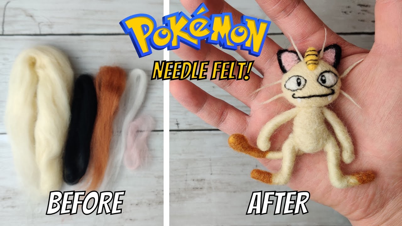 Meowth Needle Felting - Pokémon Wool Art | Kai Crafts - YouTube