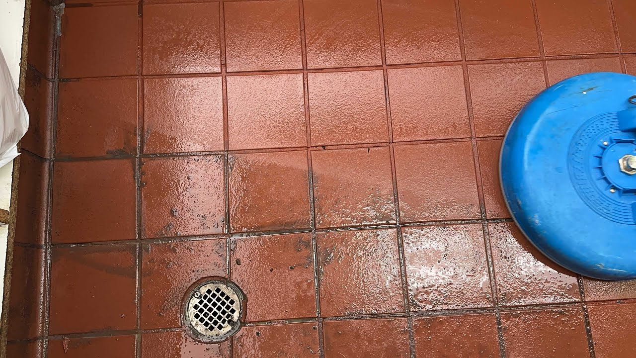 Restaurant Greasy Kitchen Floor Cleaning! Grout Patching! - YouTube