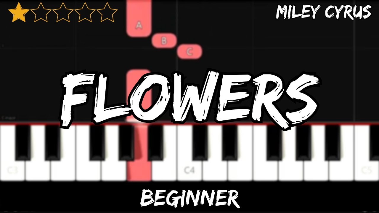 Miley Cyrus - Flowers - Easy Beginner Piano Tutorial - YouTube