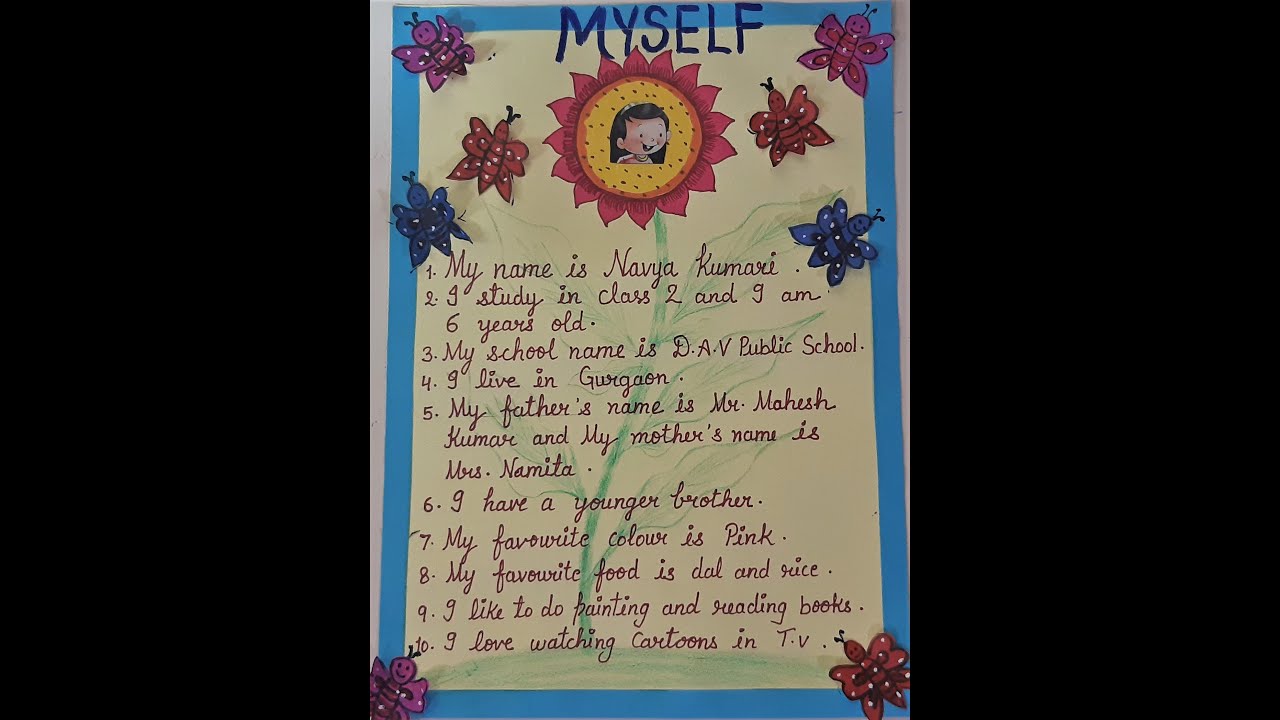 How to make chart on "MYSELF" for school project in creative way l 10 ...