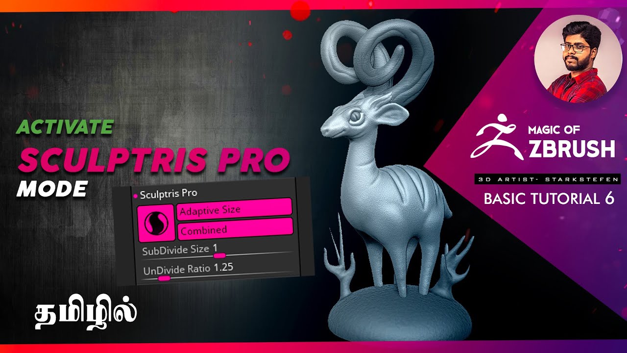 Sculptris Pro Mode in Zbrush basic Sculpting Tamil tutorial ...