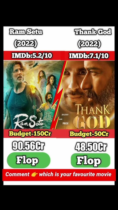 Ram Setu VS thank God||Akshay Kumar VS Ajay Devgan movie comparison box office collection - YouTube