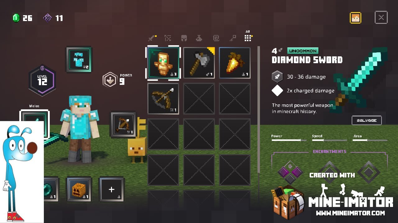 Minecraft: Dungeons inventory menu blooper: minecraft animation - YouTube