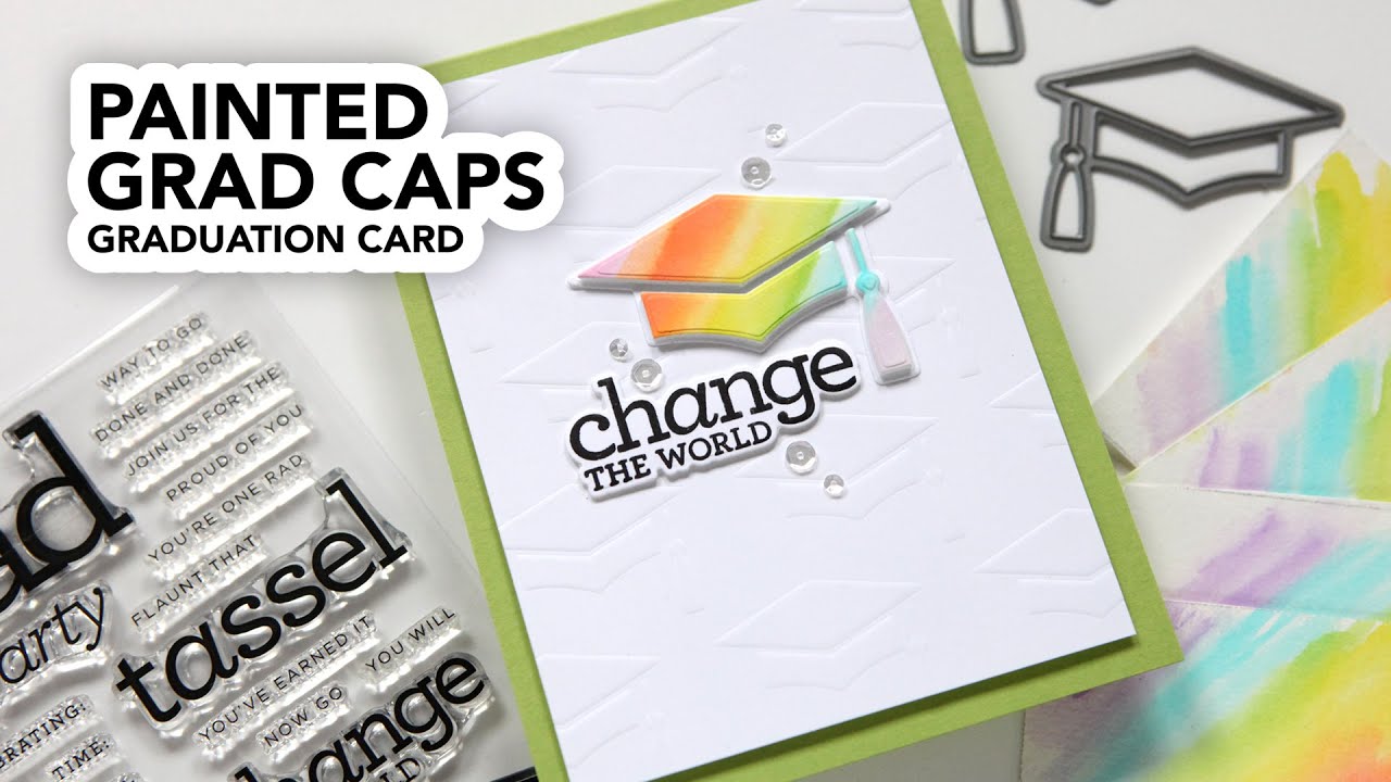 Graduation card idea featuring easy watercoloring - YouTube