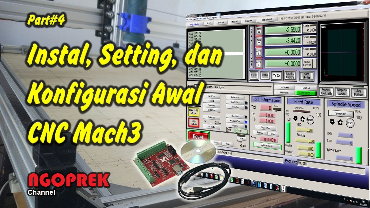Part#4 Instal, Setting, dan Konfigurasi Awal CNC Mach3 - YouTube