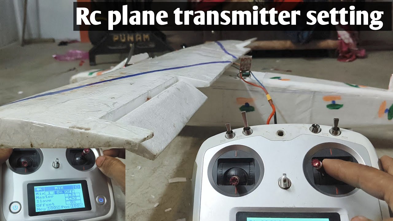 Rc plane Aileron and elevator setup in transmitter fsi6s - YouTube