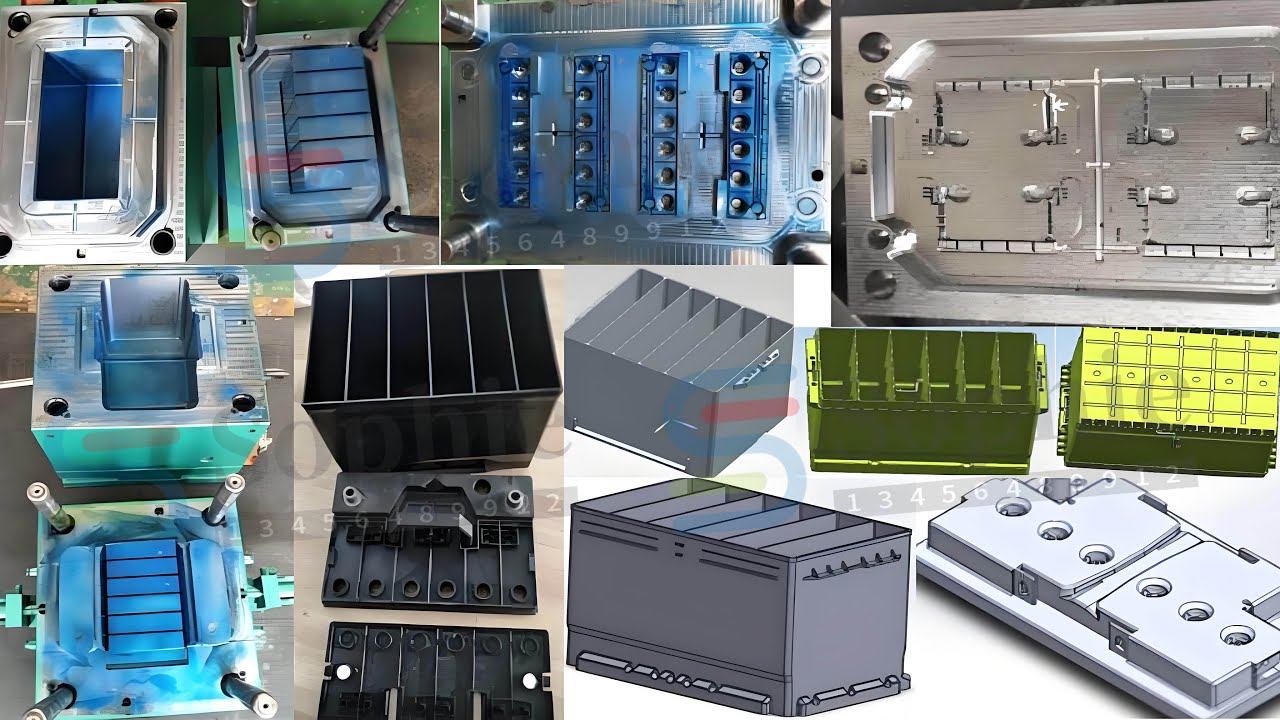 plastic battery box mold battery case mold cover and parts molds - YouTube