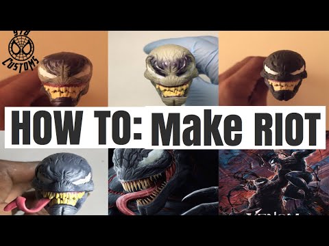 HOW TO: make RIOT VENOM MOVIE HEAD marvel Legends Venom - YouTube