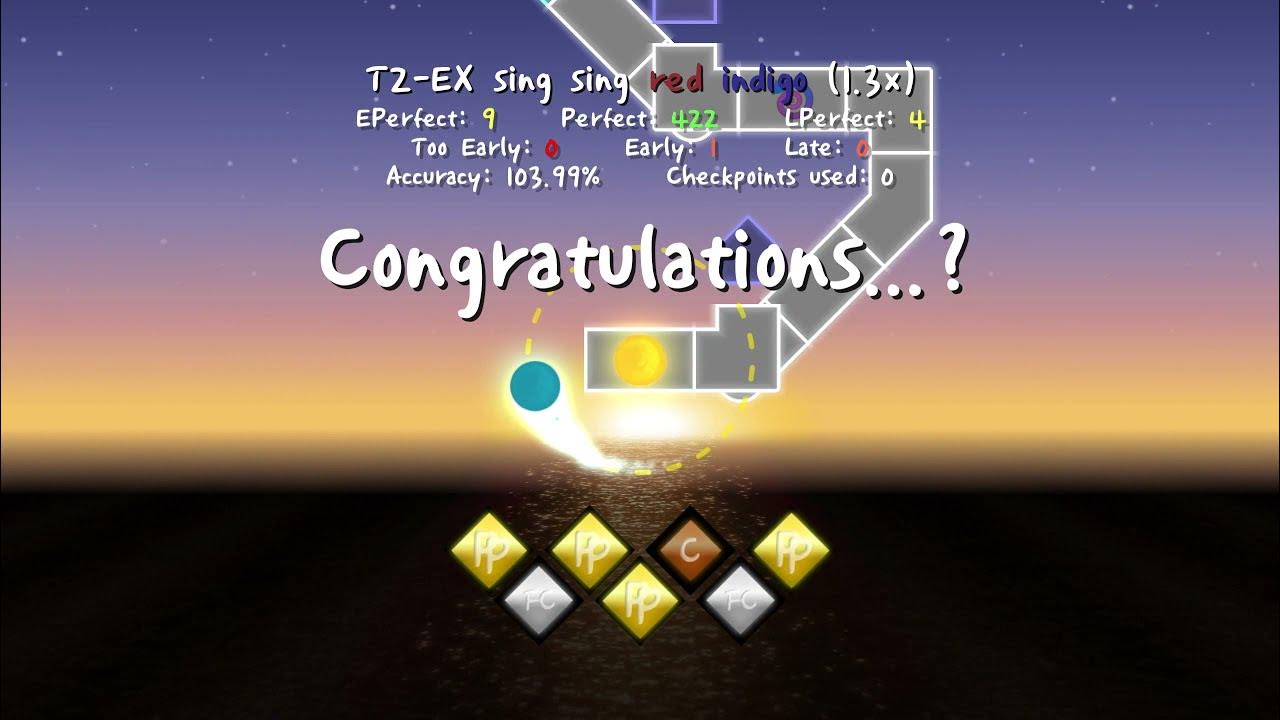 [ADOFAI Neo Cosmos] T2-EX sing sing red indigo - Speed Trial [1.3x] - YouTube