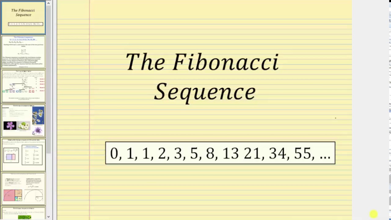 The Fibonacci Sequence YouTube