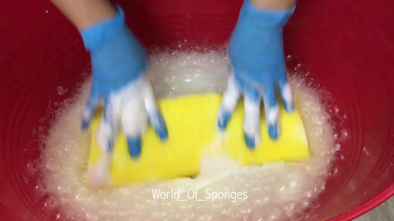 soapy water sponge squeezing - YouTube