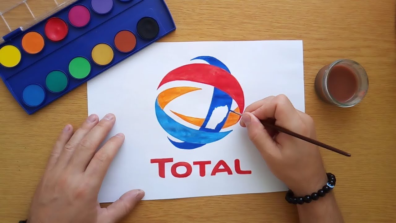 How to draw the Total logo - Comment dessiner un logo Total - YouTube