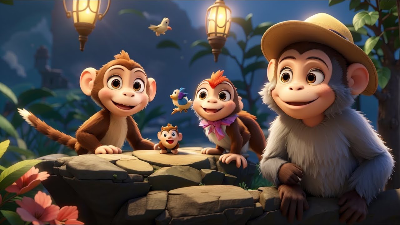 Happy Monkey and Bird Friendship filled with happiness,new kids cartoon ...