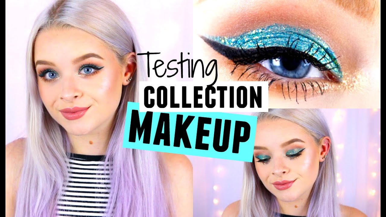 TESTING COLLECTION MAKEUP! TURQUOISE GLITTER CUT CREASE ...