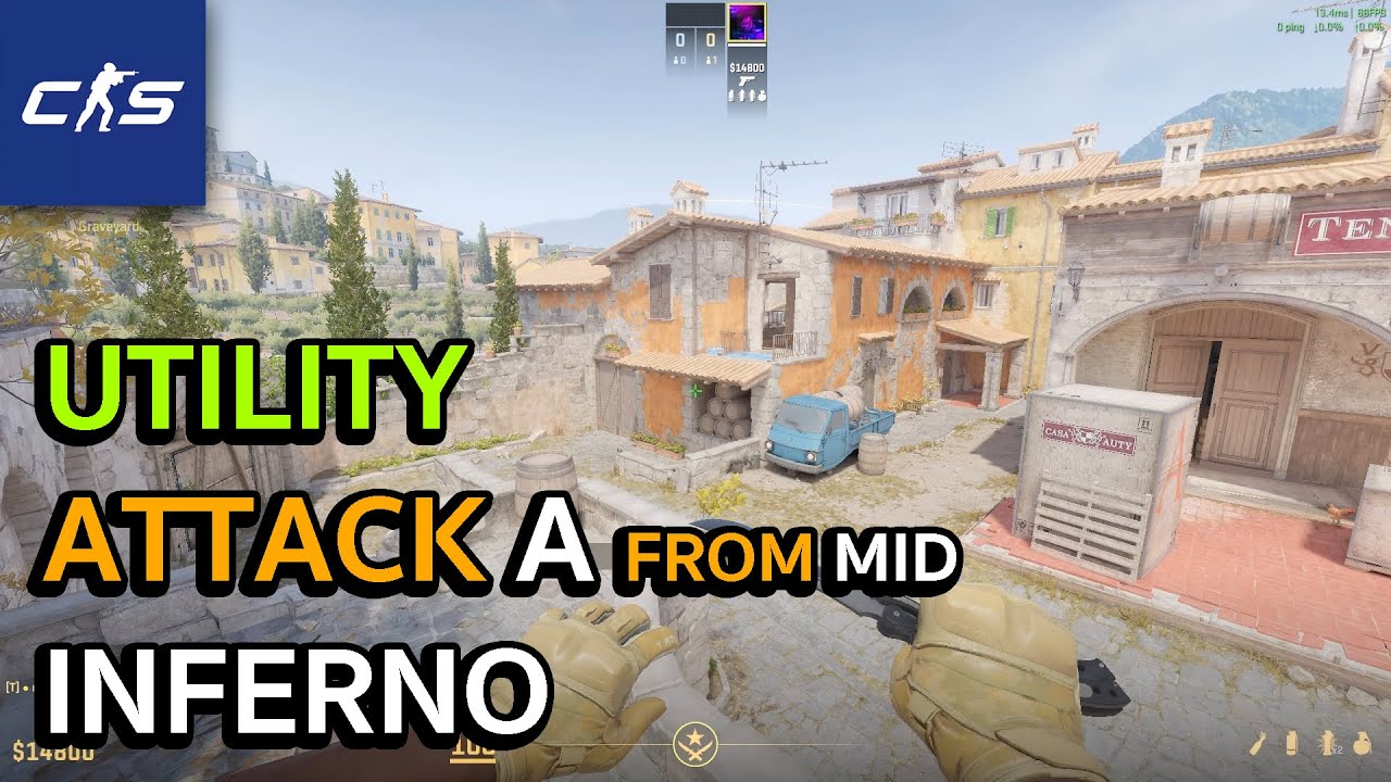 CS2 | Utility ในการบุกเข้า A จาก กลาง ด่าน Inferno - YouTube