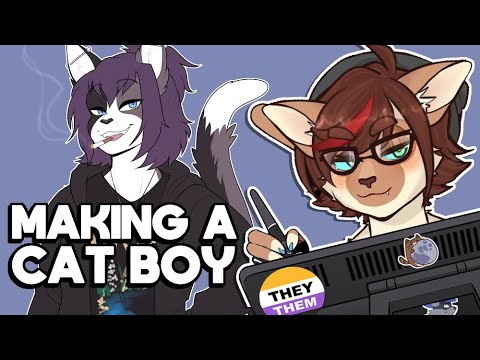 Furry Artist breaks down designing a cat boy! - YouTube